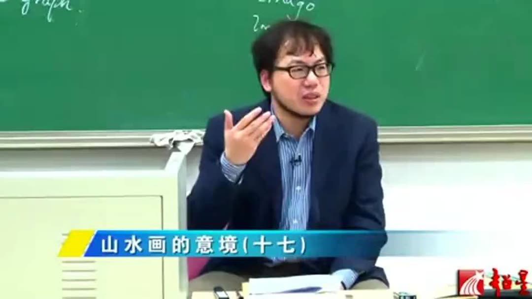黑白简单毛笔山水画
