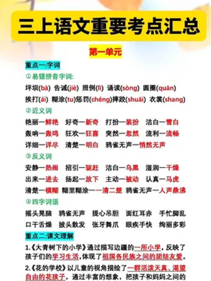 ...专分题归纳课本考点,一个学期一本就够用,带孩子全面掌握语文考点#...
