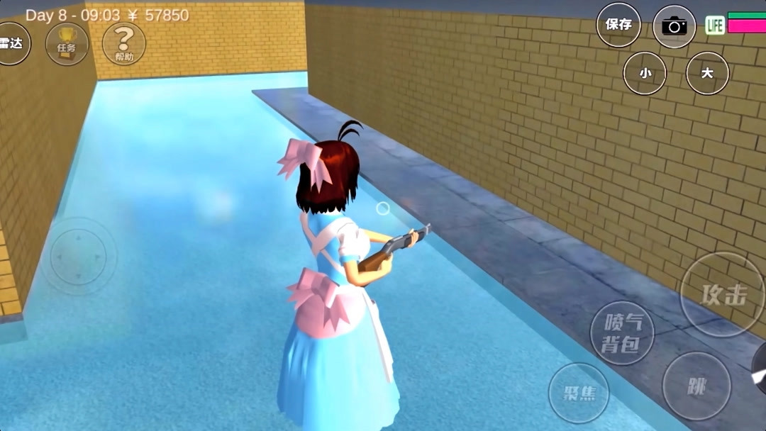 樱花校园模拟器20:寻找水源,并在在学校的下水道里击败的水鬼!