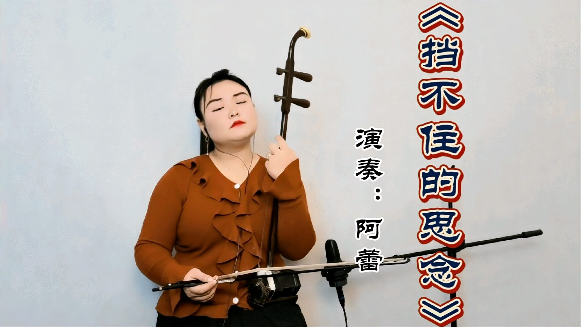 二胡独奏曲《挡不住的思念》,曲调柔情似水,阿蕾演奏简直了!
