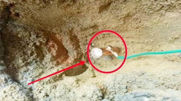 农村没地线,电线漏电不安全,500请了个电工,自制了一个接地线