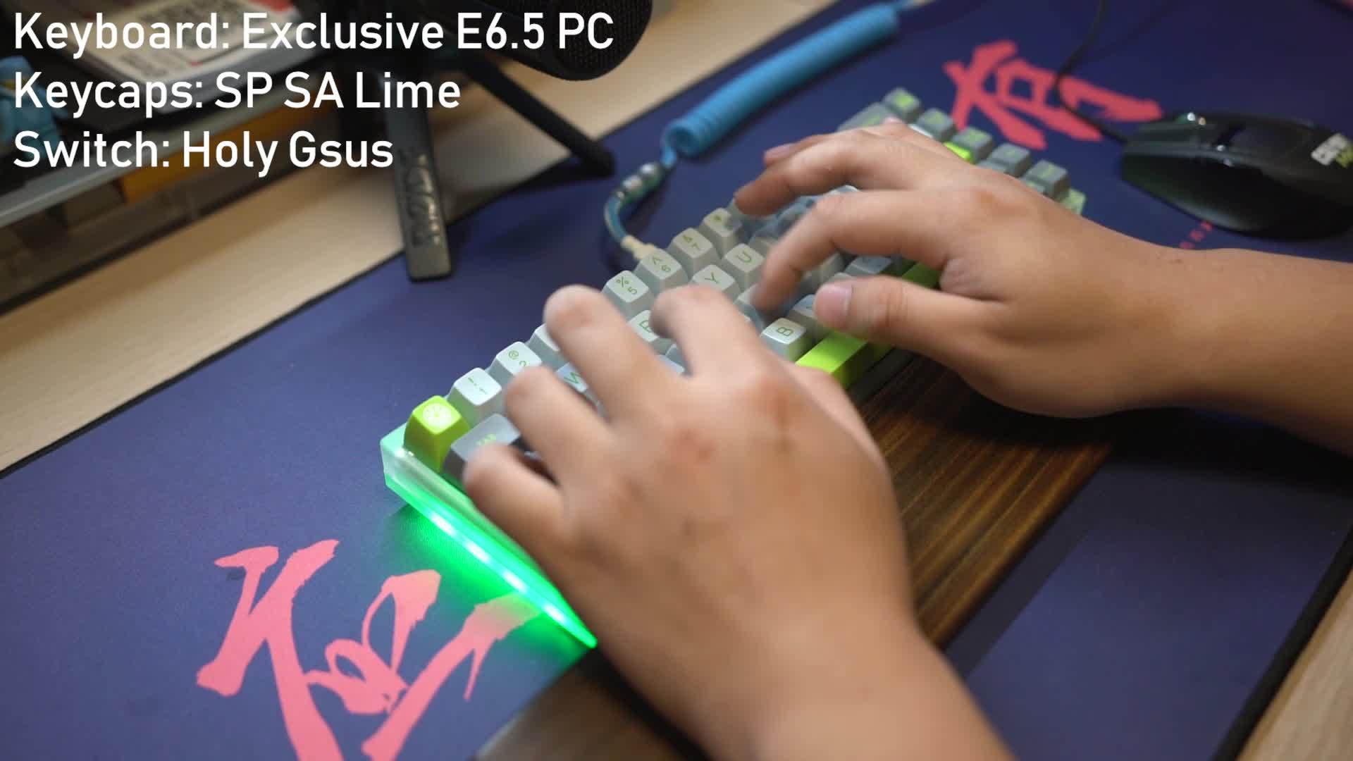 .键盘 套件 打字测试 音测 SP SA Lime 青柠 键帽 组圣熊猫轴 ...