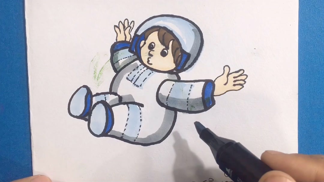 简笔画太空人怎么画,这个画法挺好的,收藏吧