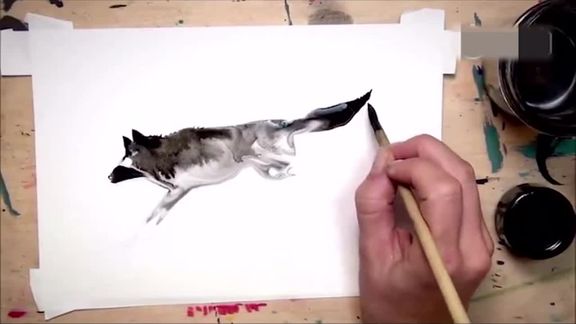 #绘画 神奇的水墨画创作,是否有拾起画笔的冲动…