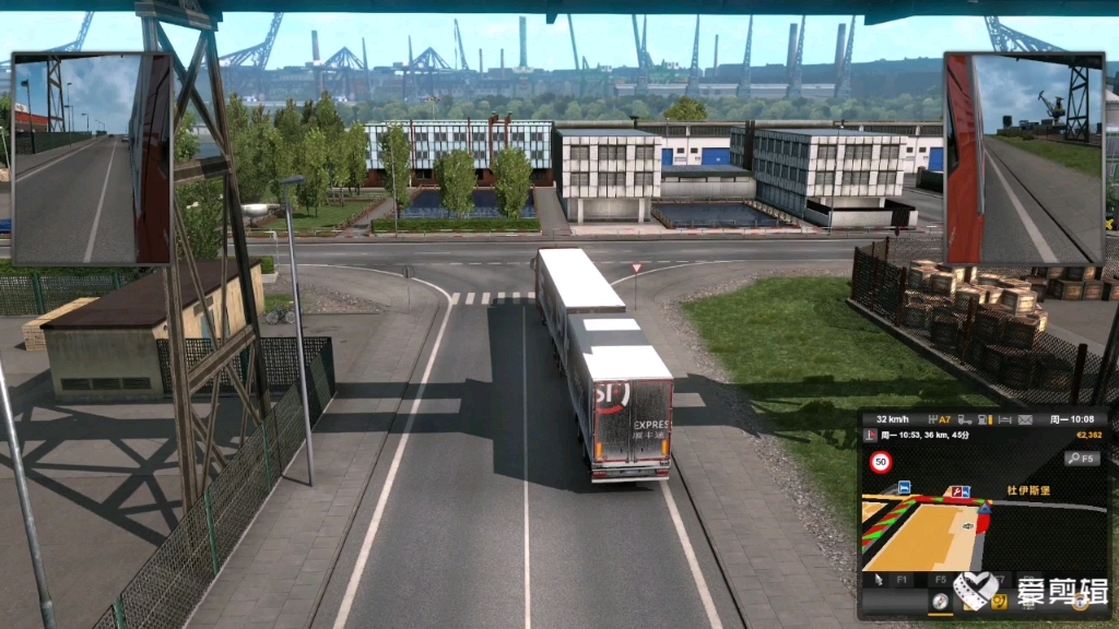 欧洲卡车模拟2:德国MAN重型卡车拉着双节顺丰货运