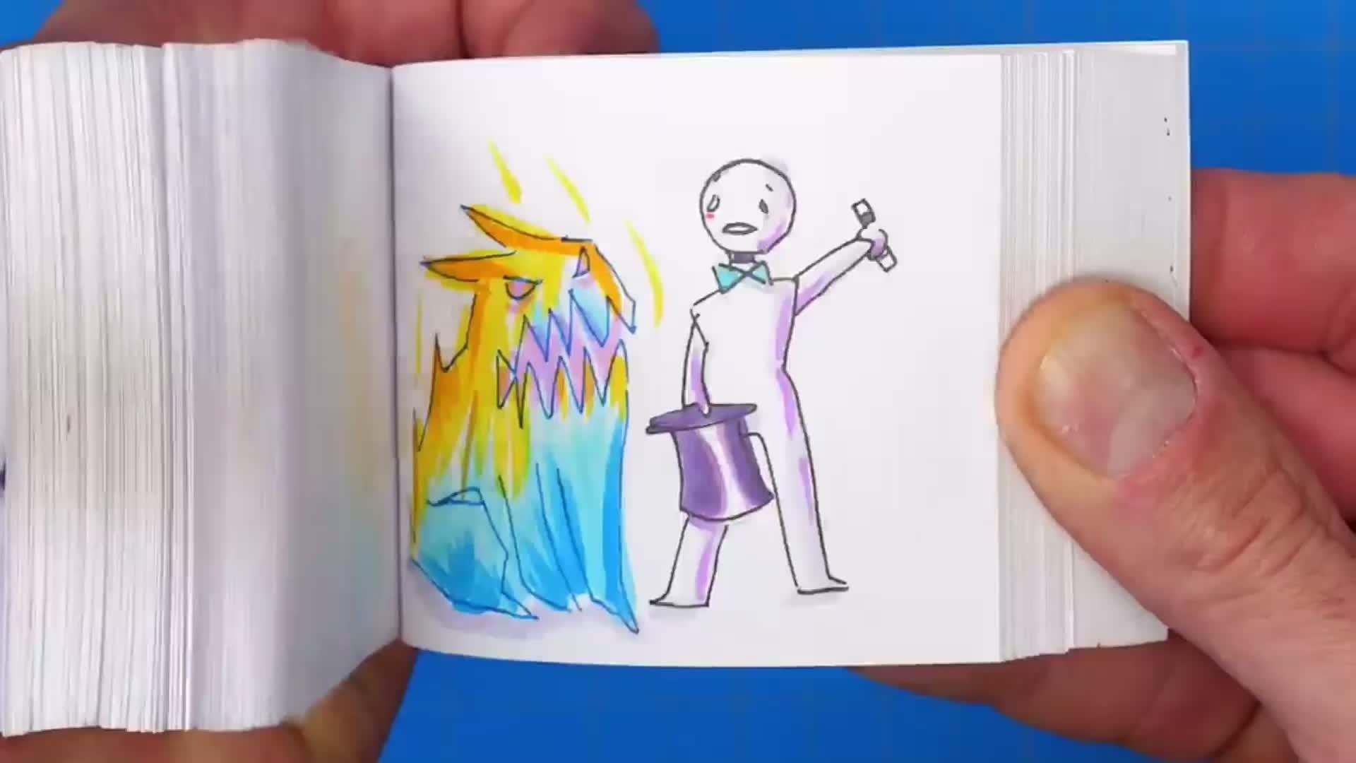 【翻页动画】一次错误的魔术表演#手翻书 #魔术 #动画