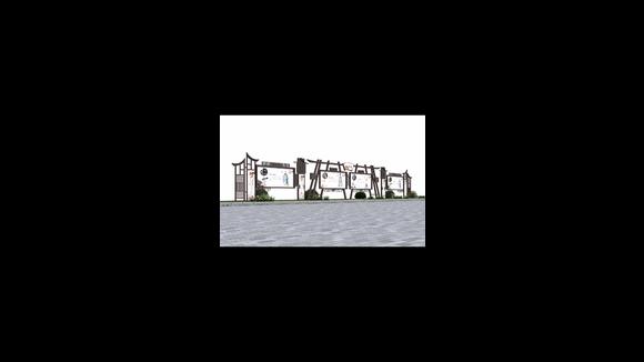 小伙自己设计自己做了一个“汉式”宣传栏模型,比效果图还漂亮!