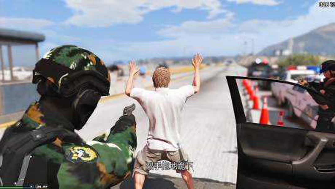 GTA5警察模拟 非法车辆通过,设立检查站看你哪里跑