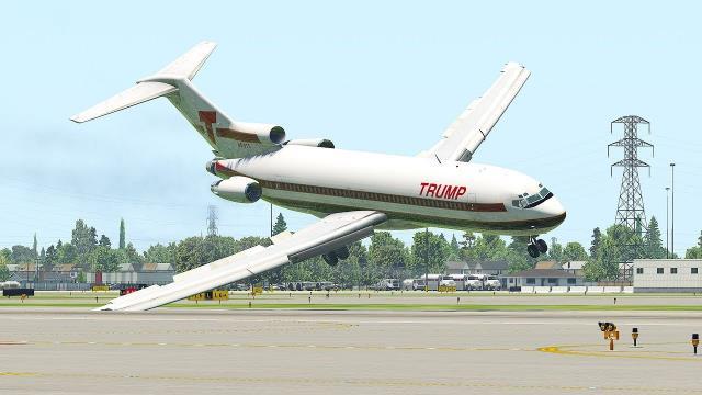 模拟飞行:波音727紧急迫降后起飞