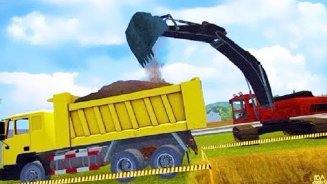 大型挖掘机工作 工程车和卡车模拟游戏