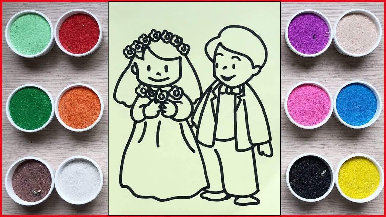 儿童绘画教程,绘画新娘新郎,儿童轻松学画画!