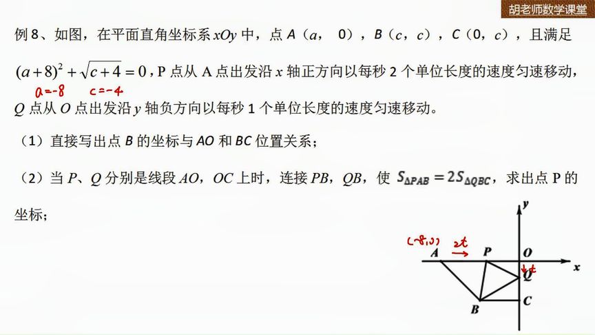 初二数学,图形与坐标知识,几何动点题分析