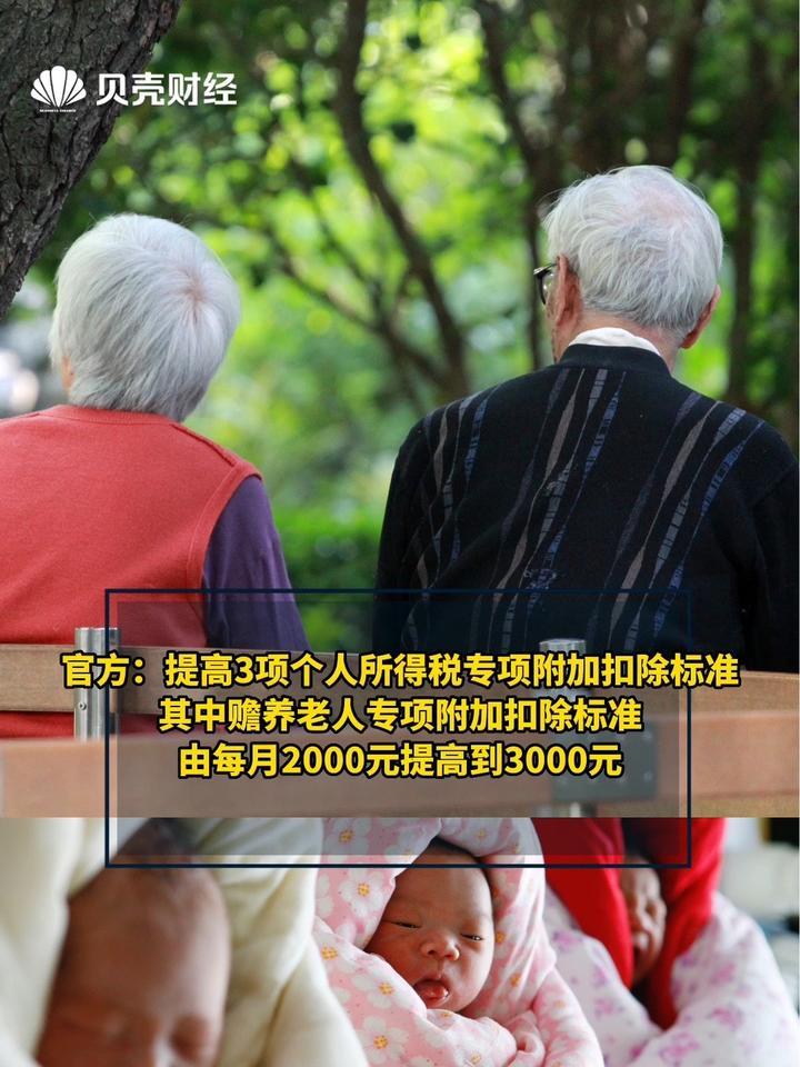 官方:#提高3项个人所得税专项附加扣除标准,其中赡养老人专项附加...