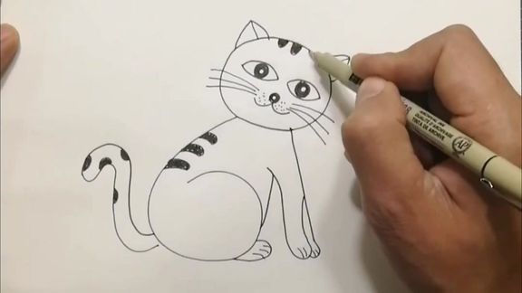 用数字6和1画猫咪,容易着手,#育儿绘画技巧