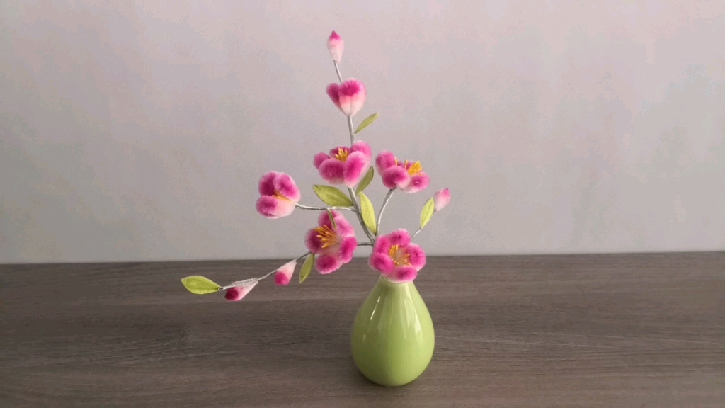 花瓣不夹扁,做绒款的灼灼其华非遗绒花摆件,毛茸茸的好可爱