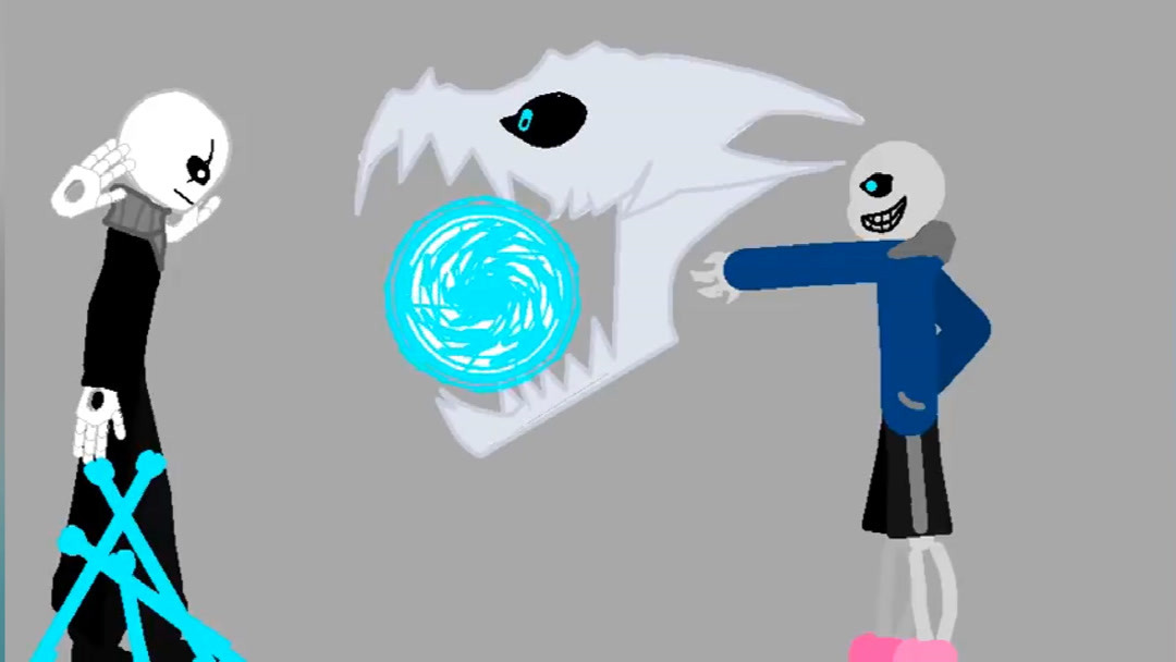 传说之下:自制一个sans和G爹战斗的小动画,你喜欢吗?
