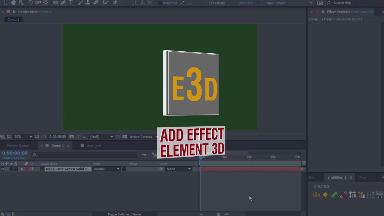 AE脚本E3D插件简化操作快捷功能管理脚本E-Utilities视频教程
