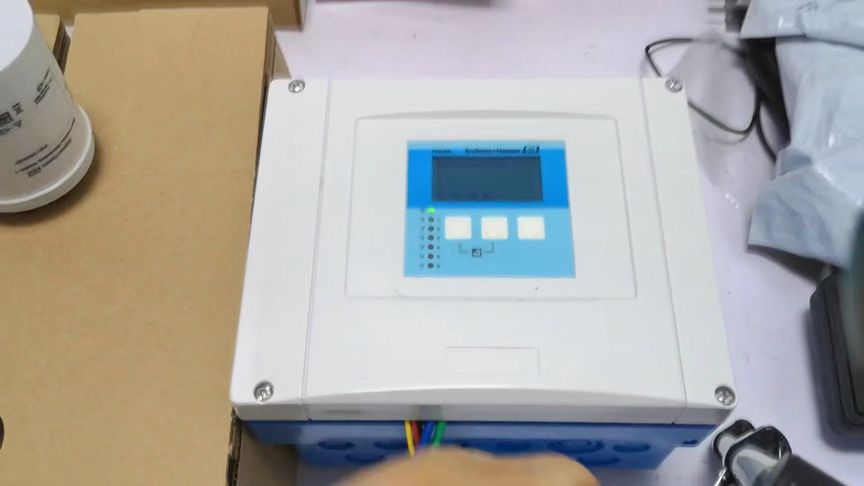 德国E+H分体超声波液位计FMU90+FDU91接线设置调试.h265