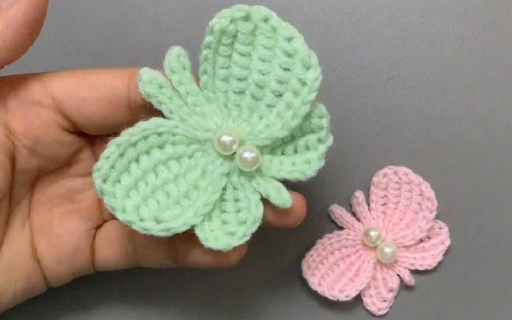 我来教你如何用钩针编织出翩翩起舞的蝴蝶,不用断线,一气呵成