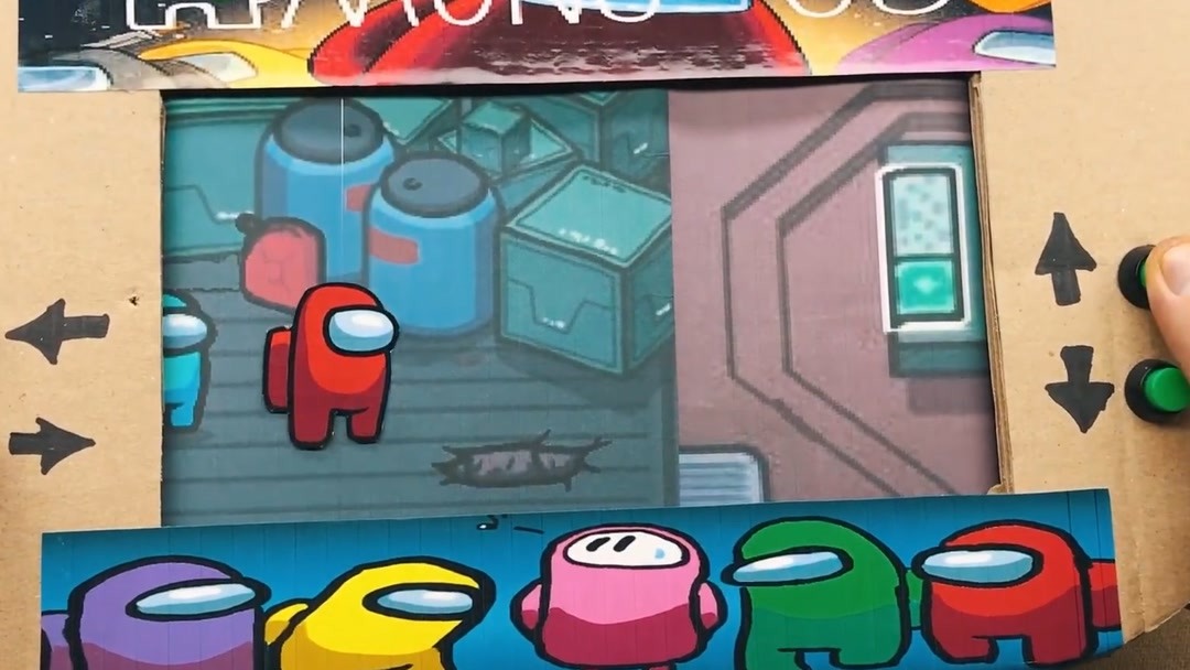 手工纸板园: 用纸板制作太空人卧底游戏机,真的太棒了