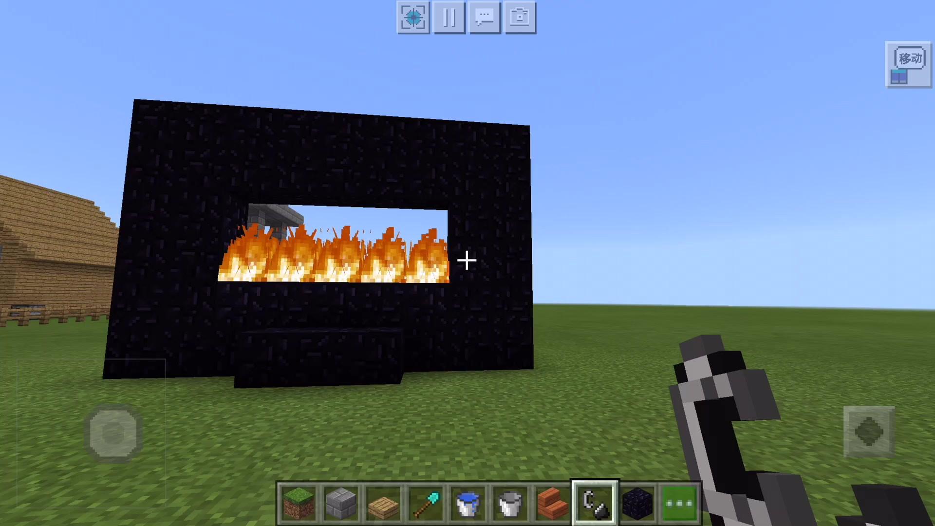 我的世界 创造模式 黑曜石搭建传送门 小童哥哥初次到达下界