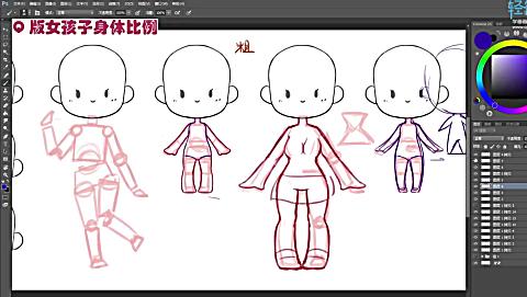 绘画培训 Q版动漫绘画人体造型画法教程