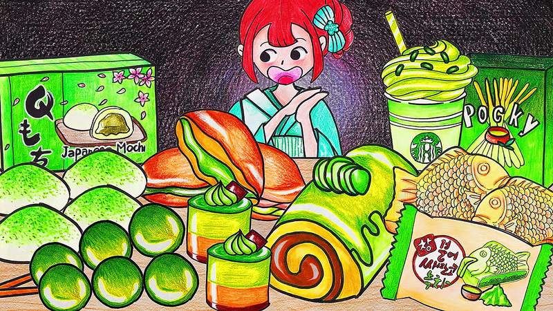 趣味定格动画:挑战抹茶味美食,小美能成功完成挑战吗?