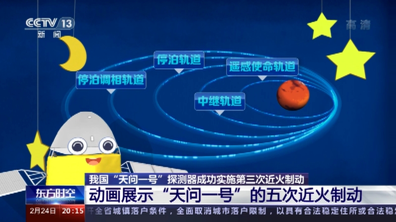 [东方时空]我国“天问一号”探测器成功实施第三次近火制动 动画展示...