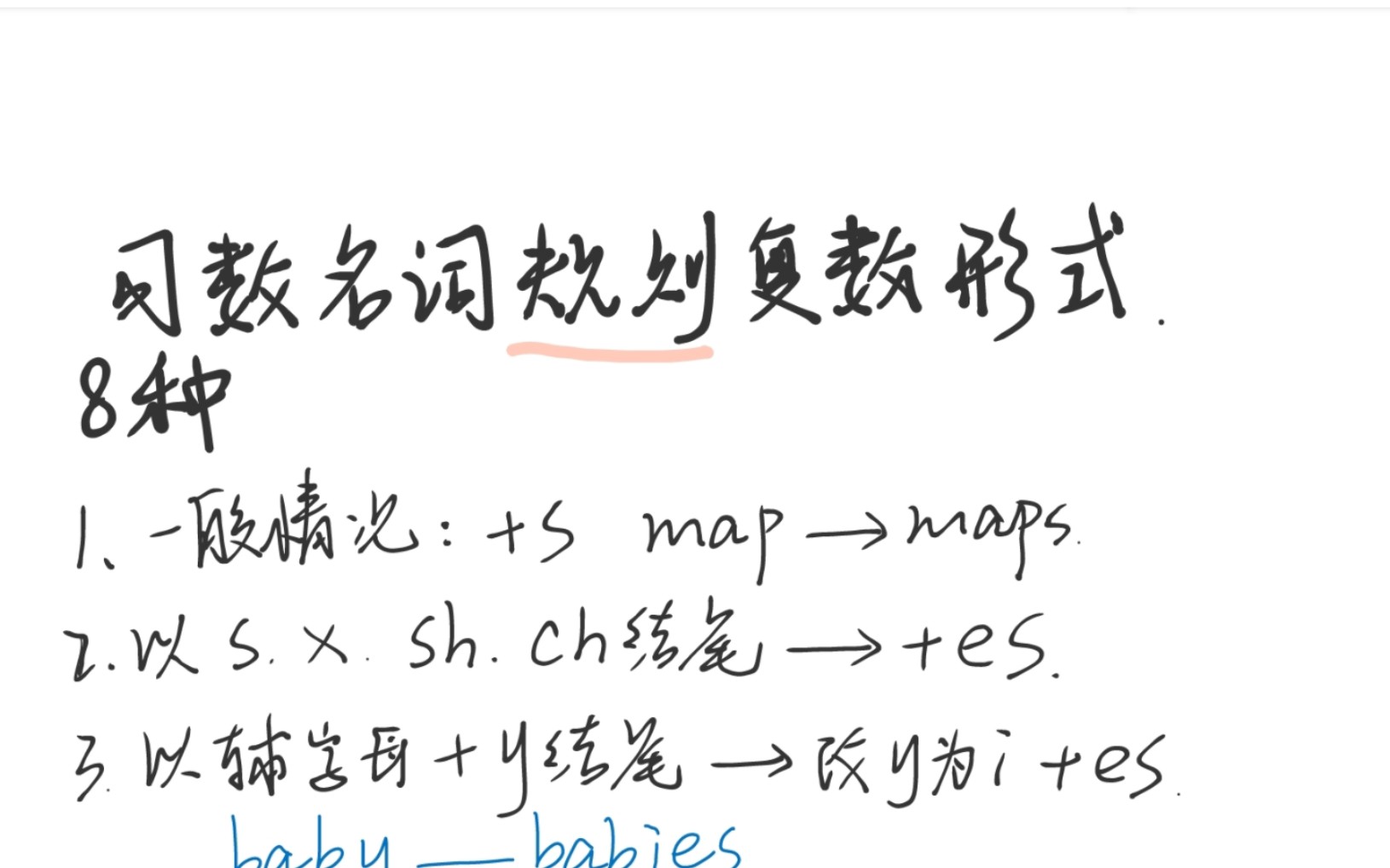 可数名词规则复数形式变化