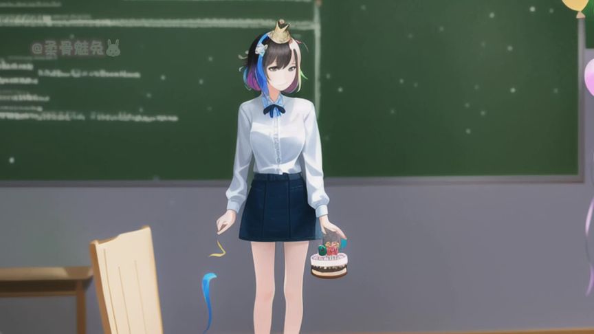 樱校挑战AI绘画#樱花校园模拟器#学生党#10后#AI特效 #二次元