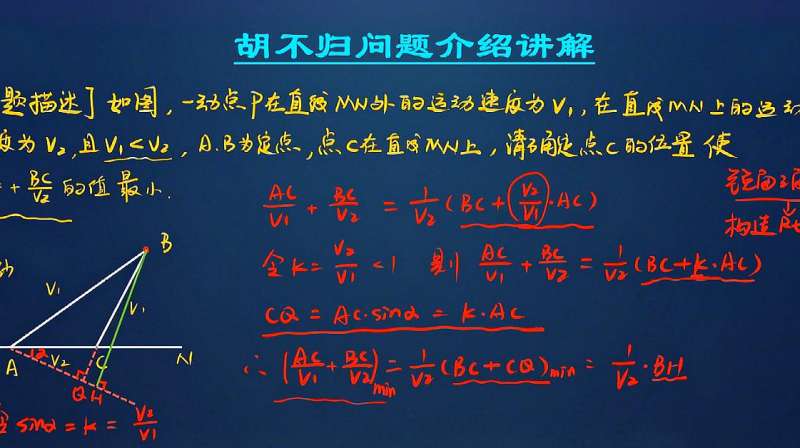 助力2020中考数学——胡不归问题介绍讲解