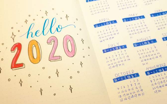 活动作品「阿岳手帐」日历手帐怎么画?教你绘制2020日历手帐,超级...