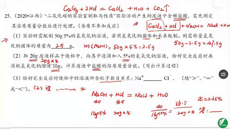 中考化学冲刺,计算题提分典例,2020江西中考化学计算题讲解