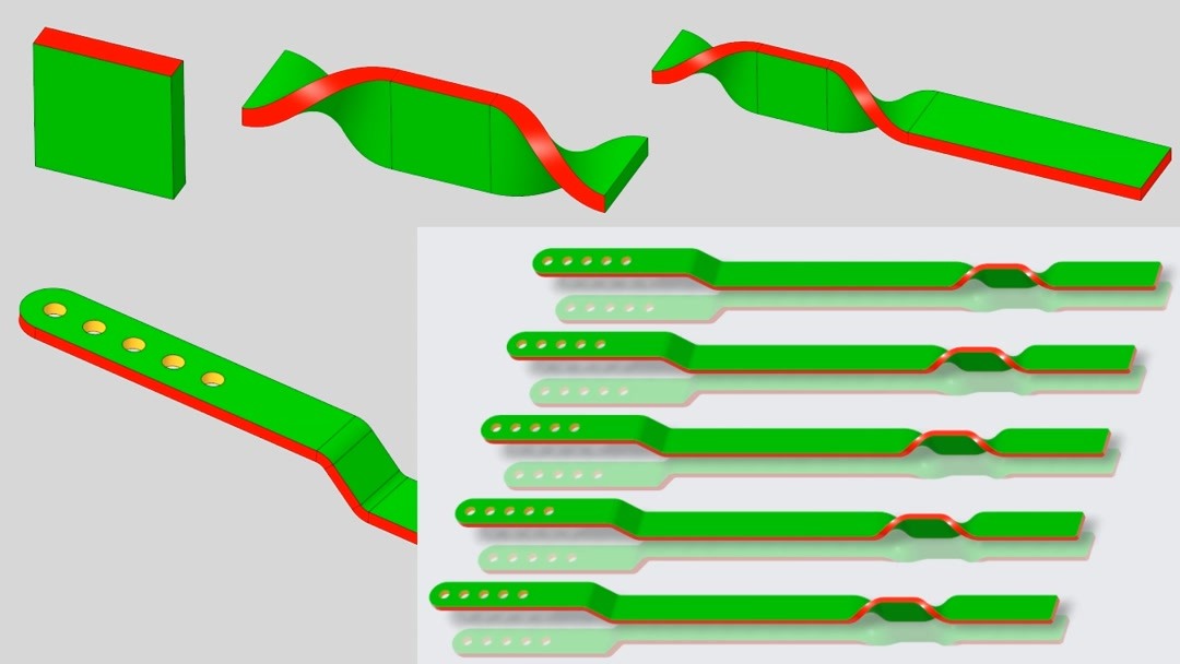 Creo7.0钣金件建模实例视频教程:连杆零件三维绘图法