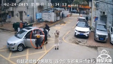 开车大神搞笑演绎:女司机倒车难入库,男司机酒后撞断树!