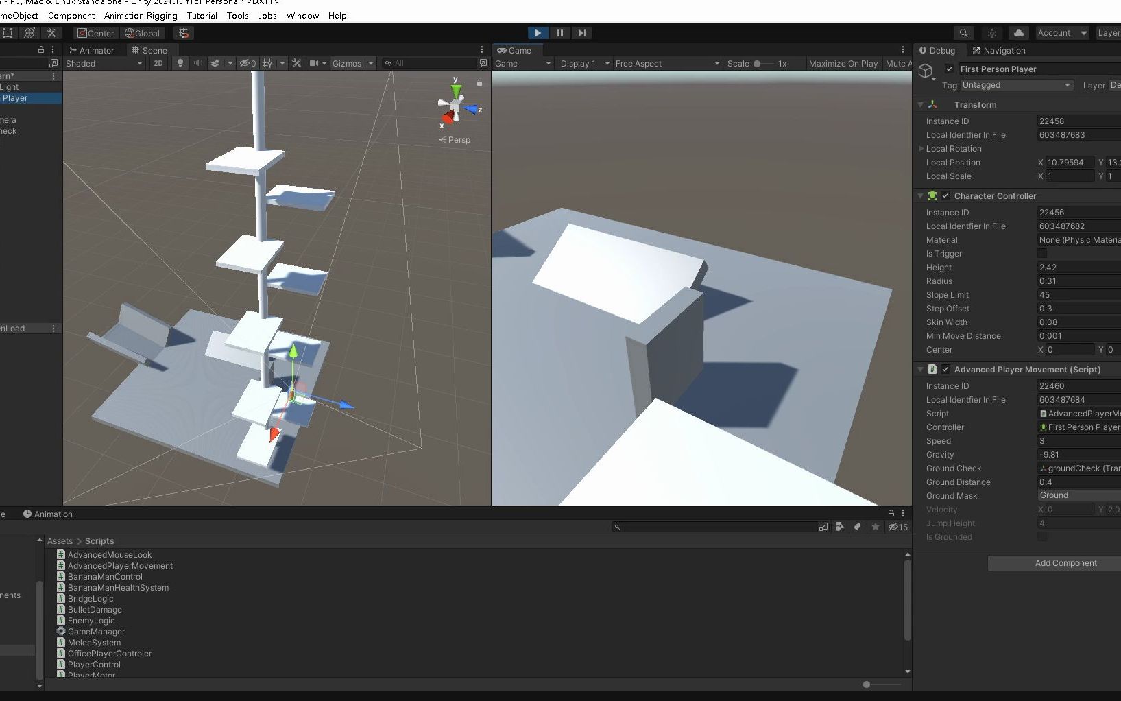 [Game]Unity3D第一人称移动Character Controller move的使用