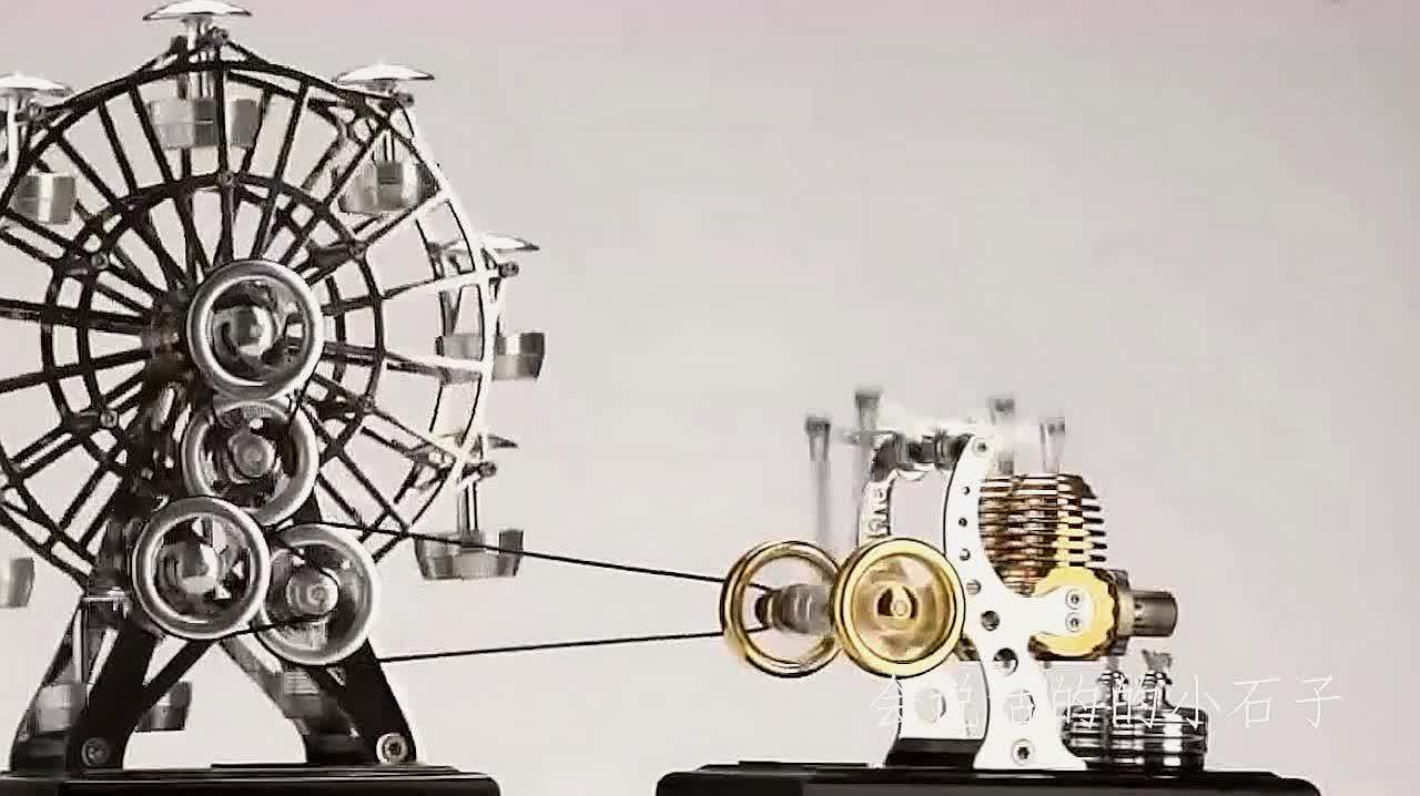 德国牛人打造,水车式斯特林发动机模型,酷毙了