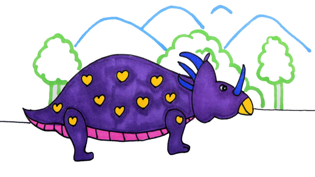 侏罗纪恐龙幼儿简笔画戟龙