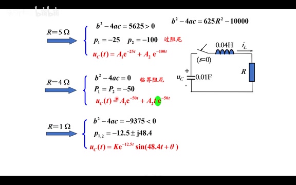 电路18:二阶动态电路的求解方法1:微分方程解法