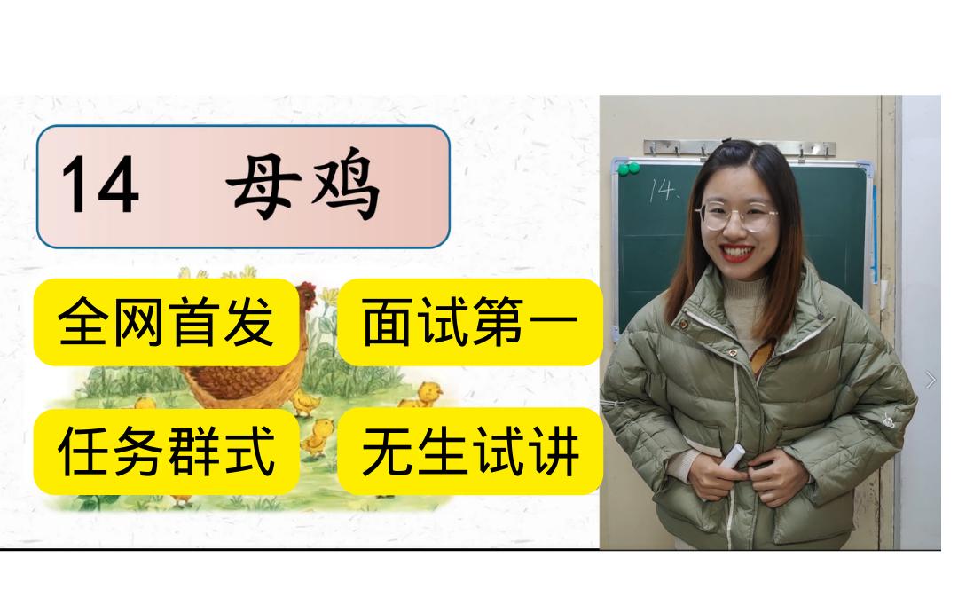 ...任务群式的无生试讲,准备考编的朋友快学起来!考编超重点《母鸡》