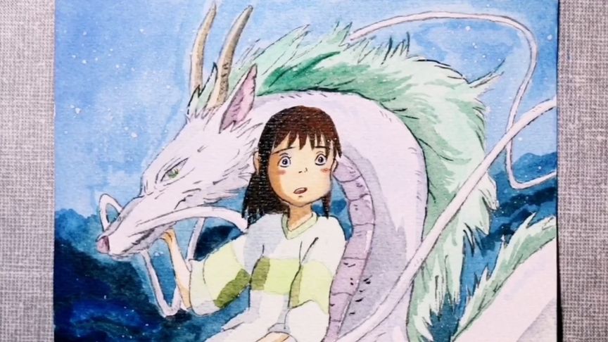 宫崎骏动漫电影《千与千寻》水彩画教程打卡