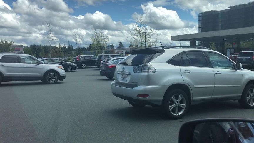 美国油价上涨,加油的车辆排成长龙