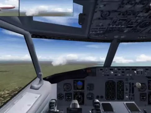 模拟飞行2004 杭州--上海 驾驶舱广角 737-400