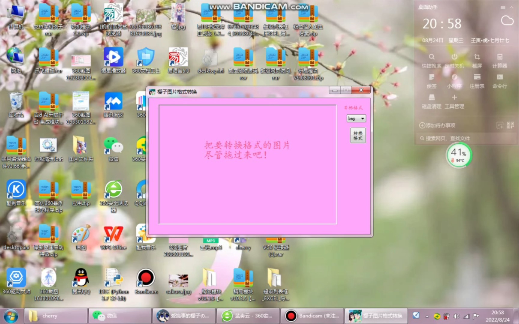 樱子做了个图片格式转换的程序～这个程序的界面之所以那么粉,是...