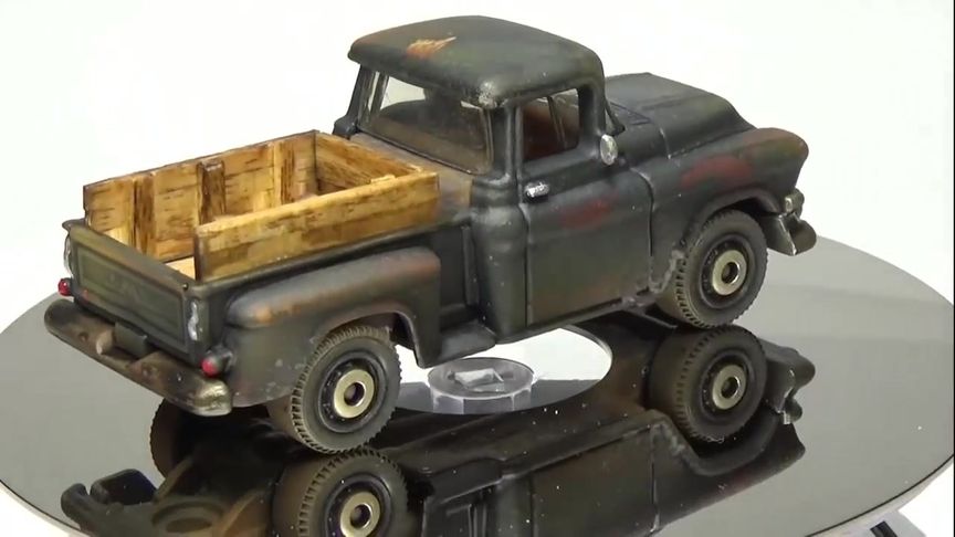 仿真模型车做旧,细节做得太好,DIY手工模型改装