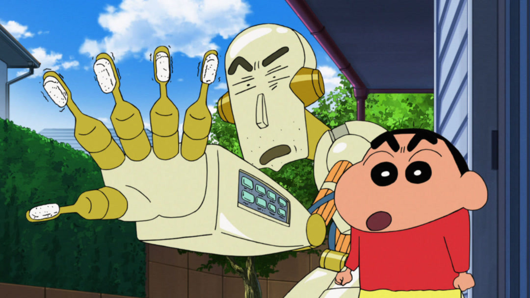 蜡笔小新剧场版,小新爸爸变成机器人,从此生活丰富多彩