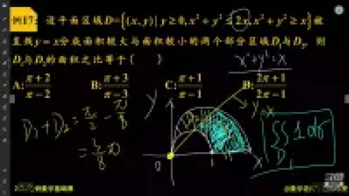 2020考研数学基础课第三十四次课第二部分,极坐标下的二重积分第二...