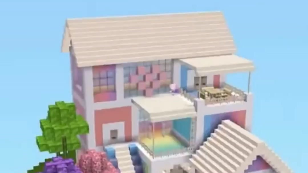 迷你世界 秒建空中仙气渐变别墅