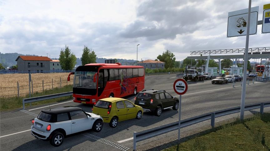 欧洲客车模拟:进高速塞车,出高速撞车