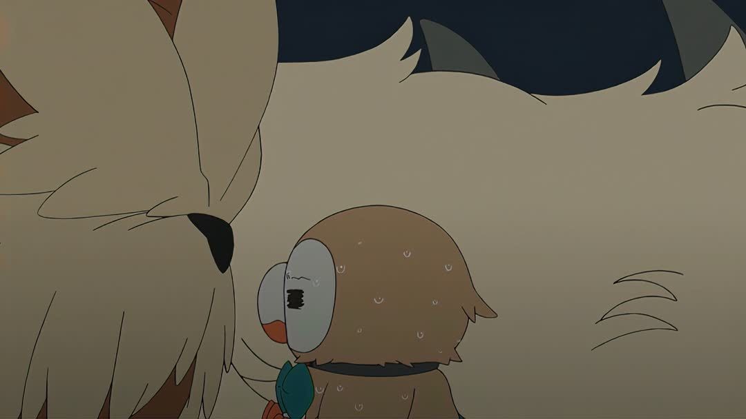 宝可梦日月:木木枭胆子小,见到大个宝可梦,吓得浑身冒冷汗